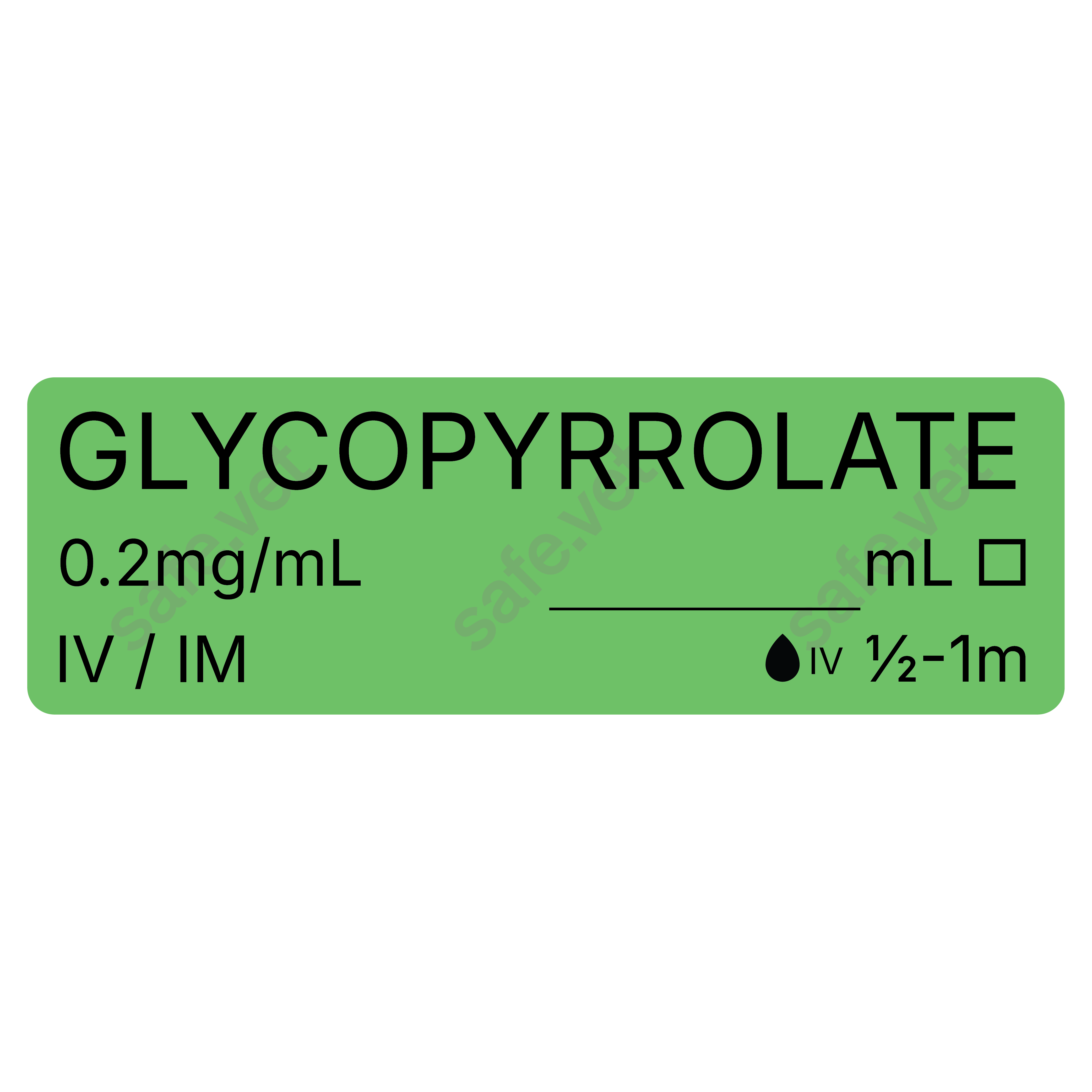 Glycopyrrolate Labels | Veterinary Syringe Sticker Roll – Safe.Vet