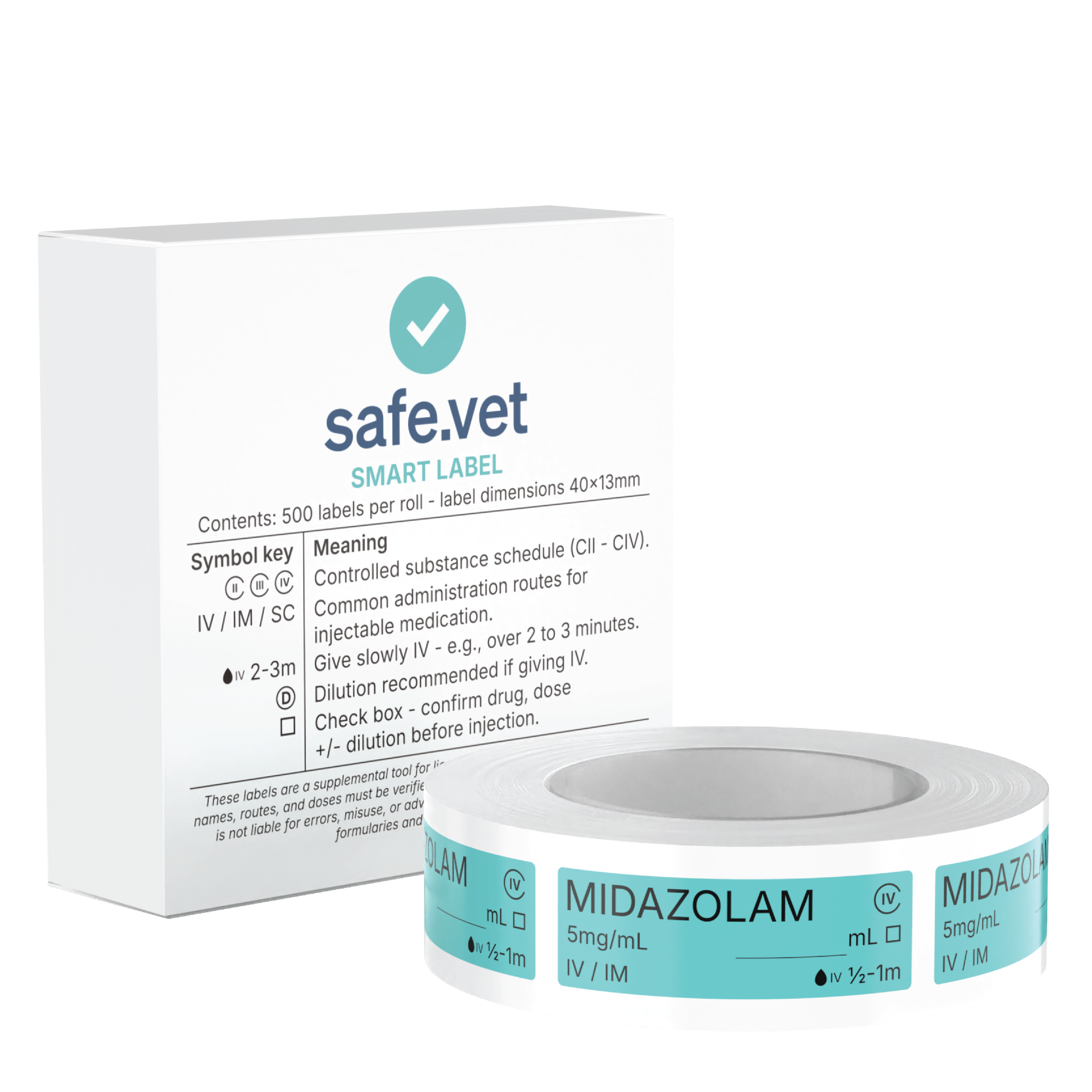 Midazolam Labels | Veterinary Syringe Sticker Roll – Safe Vet